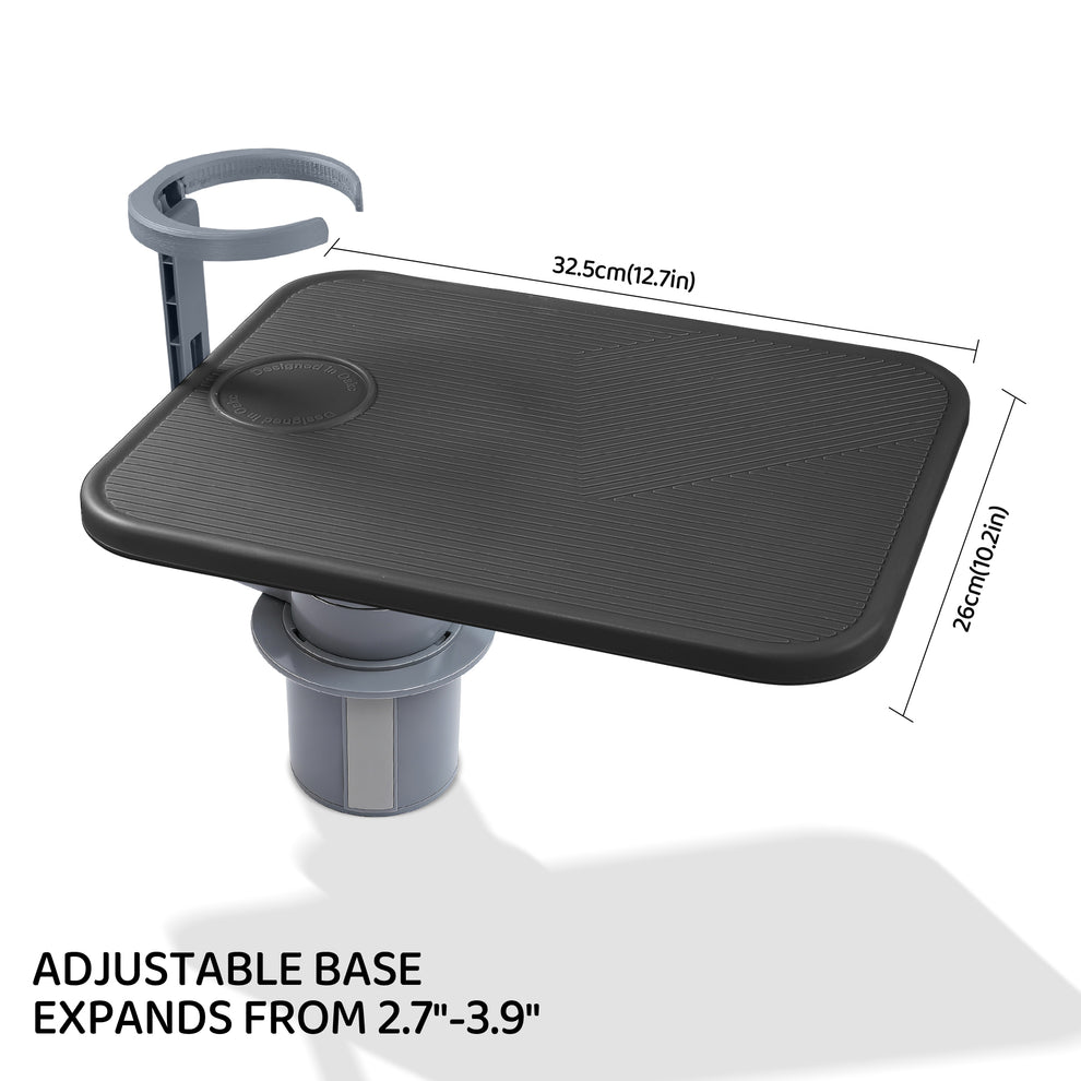 360° Rotating Wood Car Table Tray With Cup Holder Aluminum Mount Steer ...